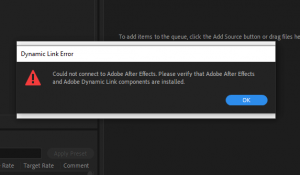 Error Dynamic Link en After Effects y Media Encoder - Zentinels.NET