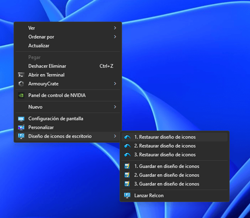 Restaurar disposición de los íconos del escritorio tras formatear ...