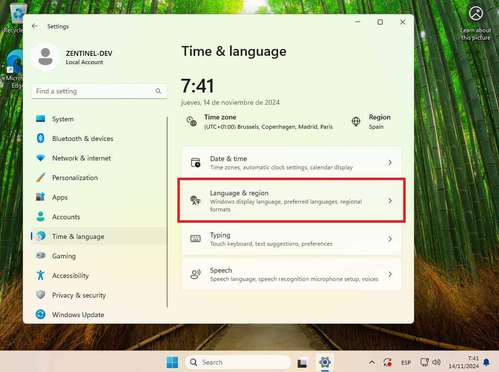 Cambiar idioma en Windows 11 LTSC 2024 - Zentinels.NET