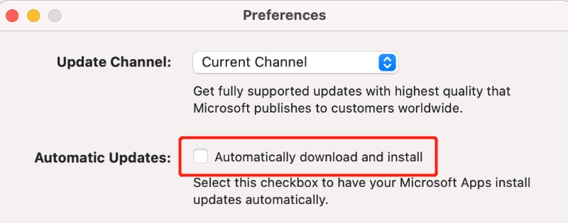Deshabilitar actualizaciones de Microsoft Office en macOS - Zentinels.NET