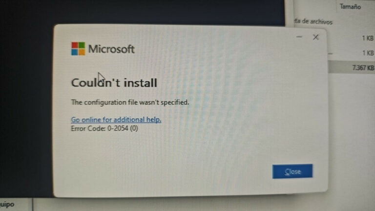 Solución al error 0-2054 al ejecutar la instalación de Microsoft Office ...